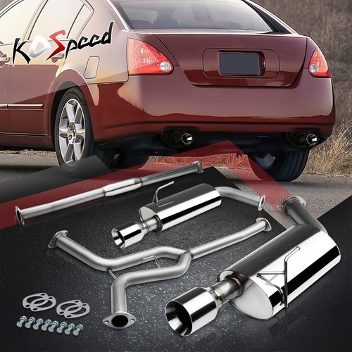 FOR 04-08 NISSAN MAXIMA V6 3.5L 4"ROLLED TIP DUAL MUFFLER CATBACK ...