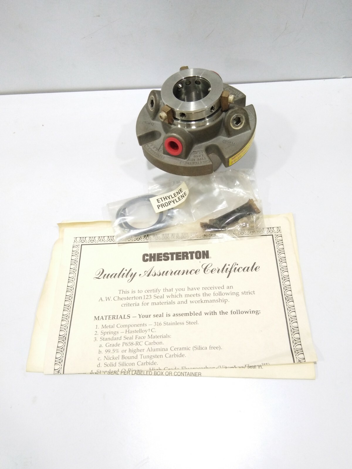 CHESTERTON 123 SEAL CARTRIDGE MOUNTED SELF-ALIGNING SINGLE SEAL 47765 ...