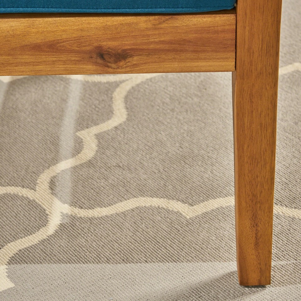 Maddox Outdoor 4-Seater Acacia Wood Chat Set with Coffee Table | eBay