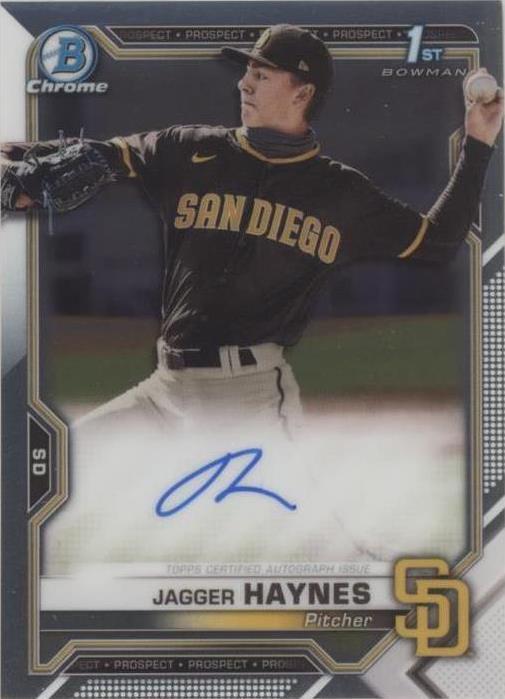 2021 Bowman Chrome - Prospect Autographs Jagger Haynes #CPA-JH (AU, RC ...