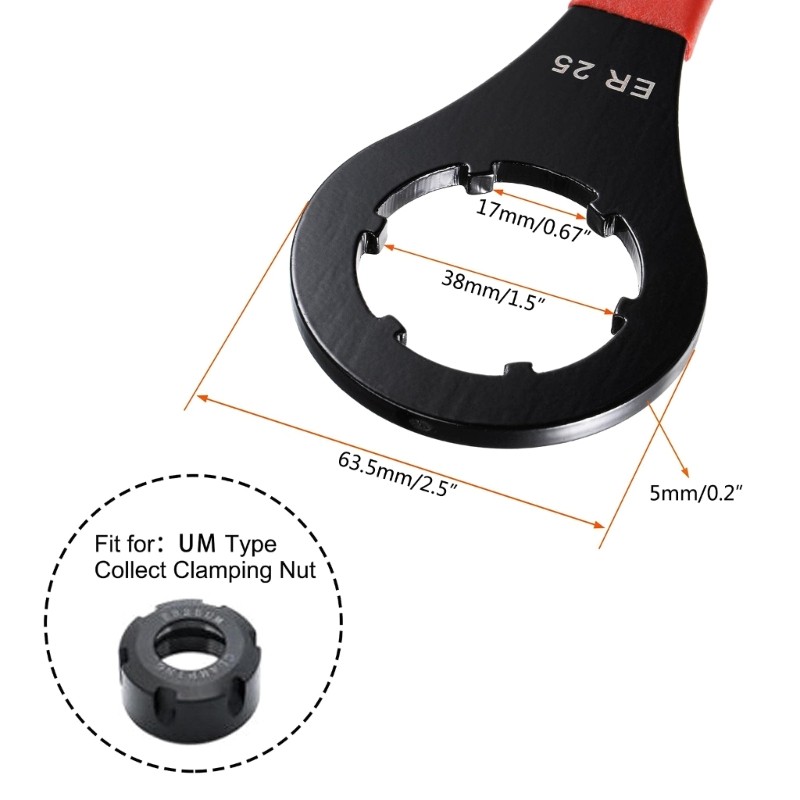 ER25 Collet Chuck Hook Wrench Spanner for Lathe Clamping Nut Spanner ...