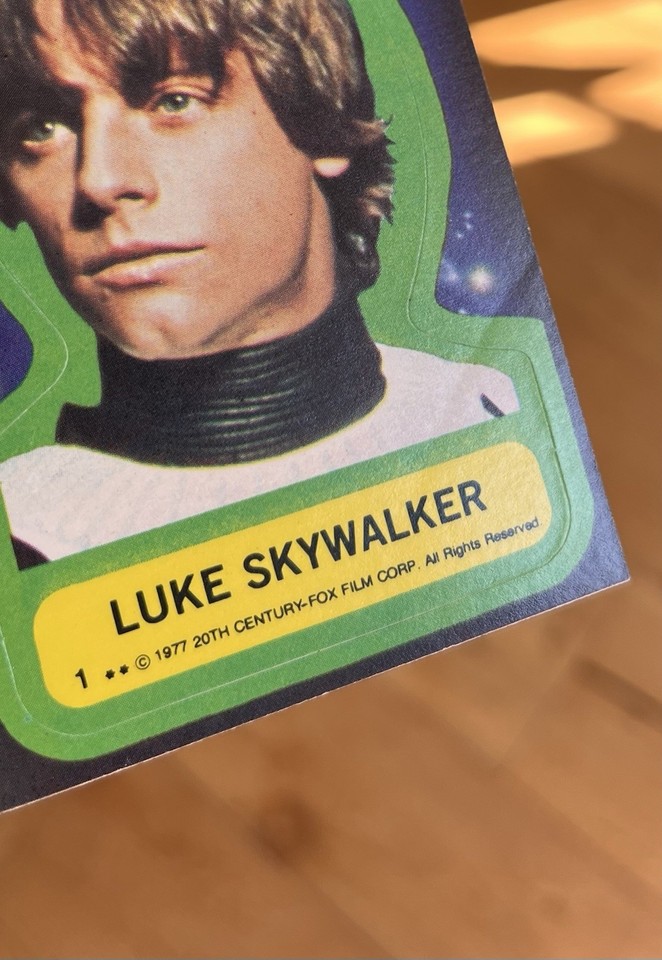 Luke Skywalker 1977 Topps Fox Star Wars Sticker #1 EX-MT+ | eBay