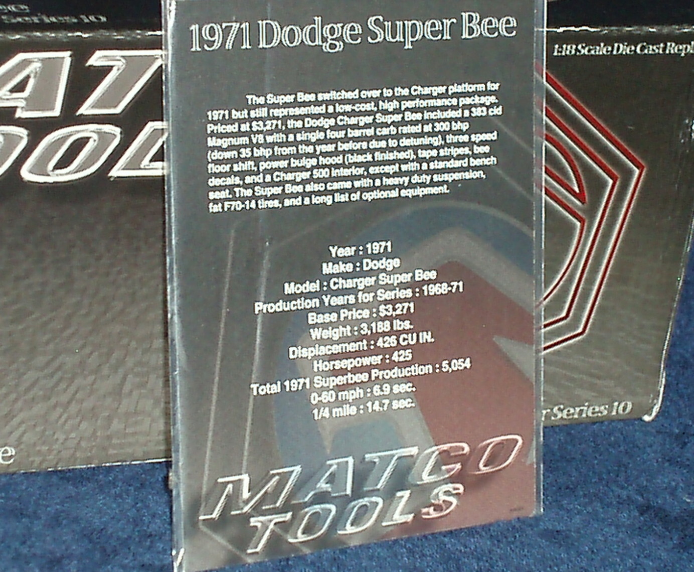 ERTL/MATCO TOOLS "AUTHENTICS" 1971 DODGE HEMI SUPER BEE 1/18 YELLOW ...