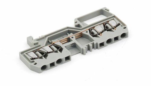 2x Wago 280-833 terminal grey 1-pin 4-ladder for / collector rail ...