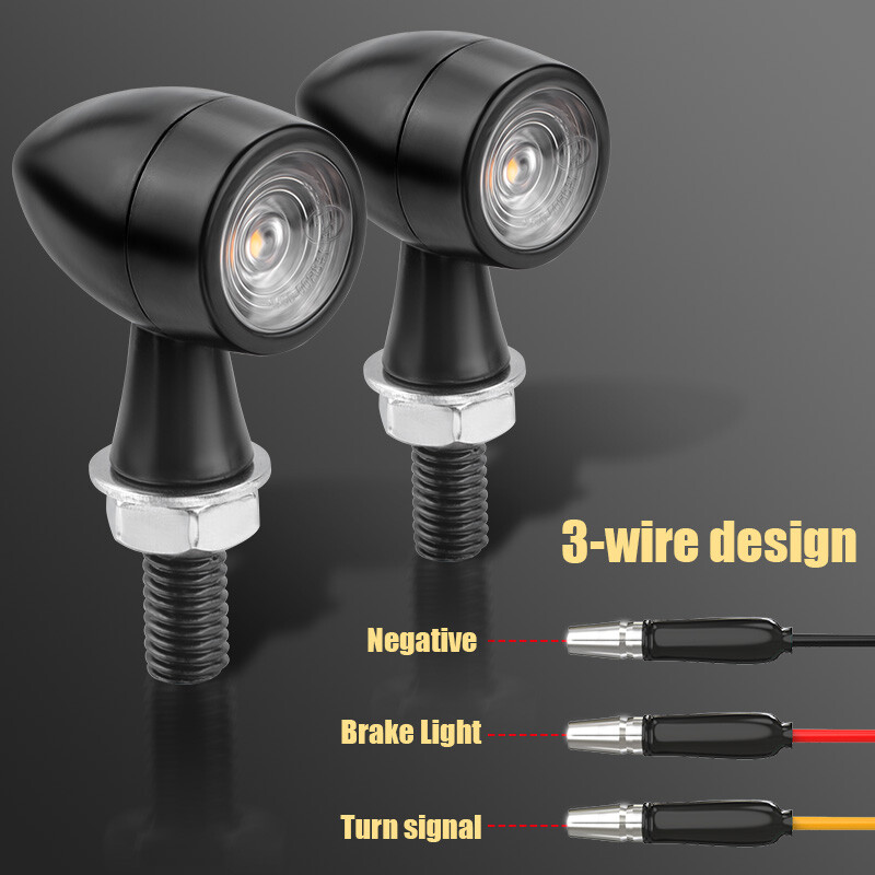 2x LED Motorcycle Mini Bullet Blinker Turn Signal Brake Light For ...