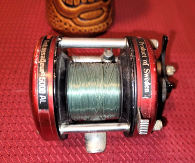 ABU Sweden 5000AL HIGH SPEED Red Fishing Reel Bait Caster VTG NEEDS ...