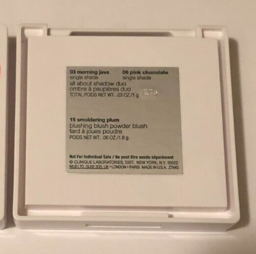 CLINIQUE NEW Mirror Compact Blush eye shadow 03Java 06pink Ch & 15 plum ...