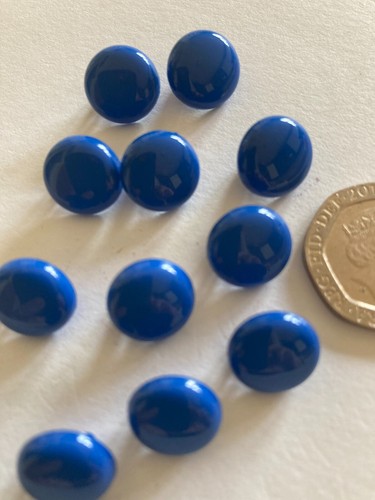 11 x Small, Pretty, Domed Blue Buttons - Shank - 11mm B1522 | eBay UK