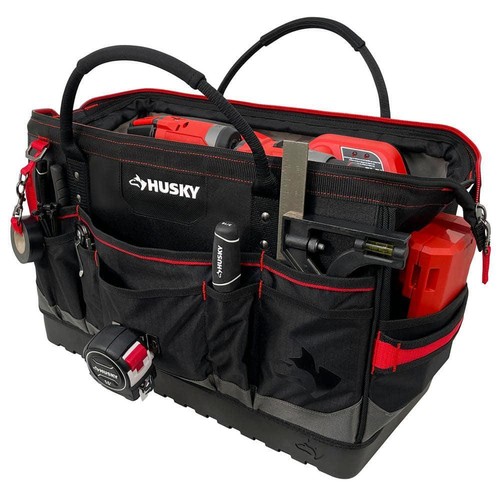 Husky 12"Hx20"W Heavy-Duty Pro Tool Bag Lockable Padded Handle Shoulder ...