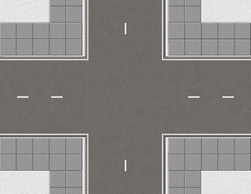 HO Scale Roads Model Train Scenery Sheets Passing Dash White City ...