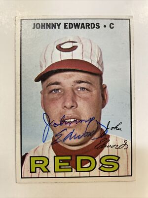 Johnny Edwards Autographed 1967 Topps Card #202 Cincinnati Reds A-365 ...