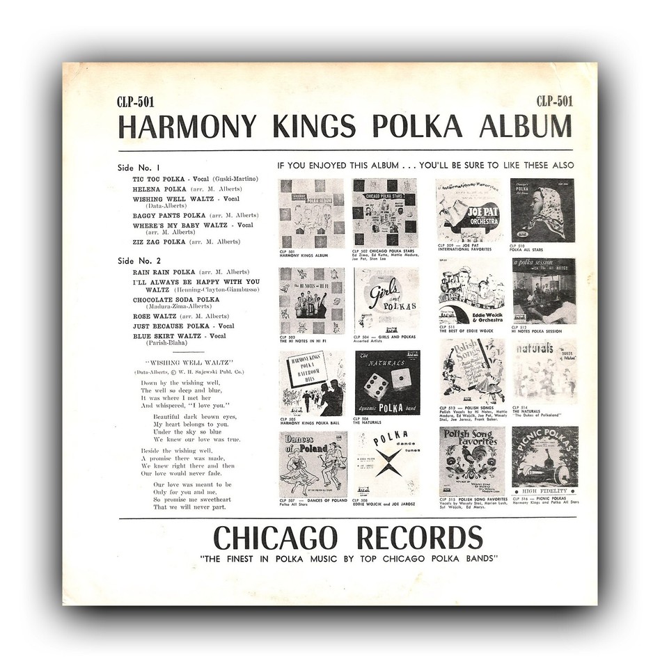THE HARMONY KINGS BAND POLISH POLKA RECORD LP "POLKA ALBUM" SUPER POLKA ...