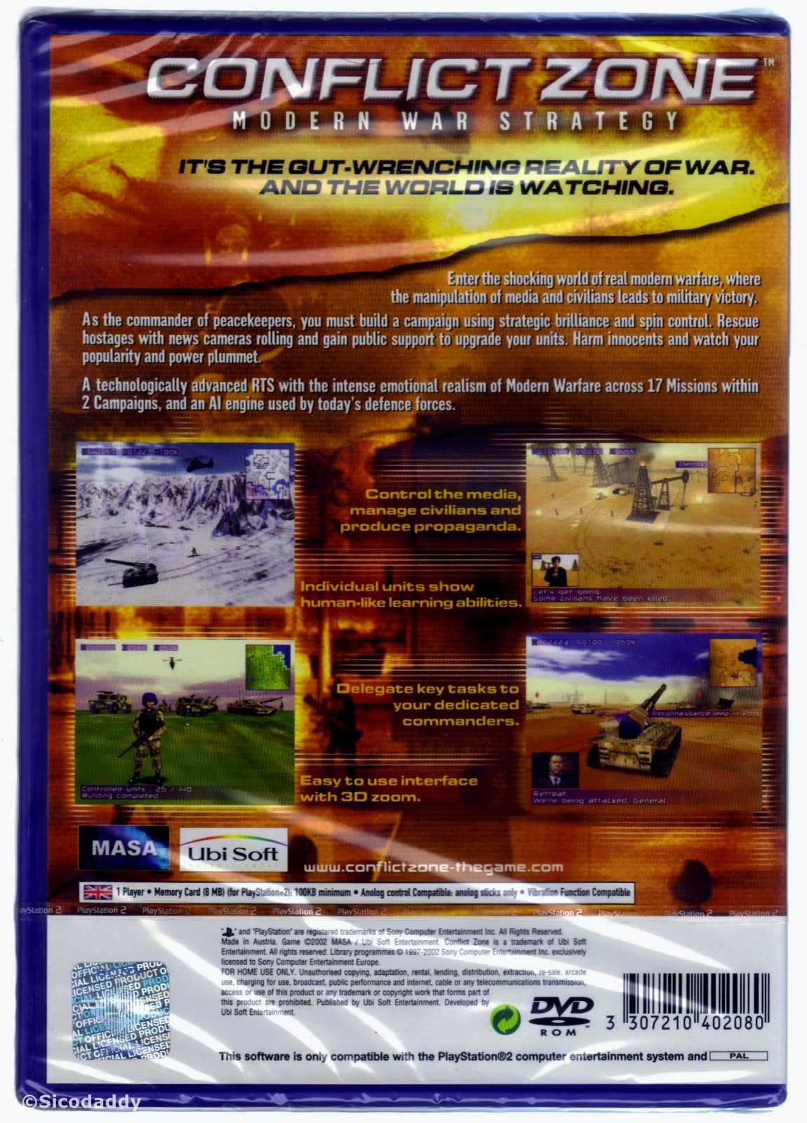 PlayStation 2 Ps2 Conflict Zone Modern War Strategy Ubisoft Video Game ...