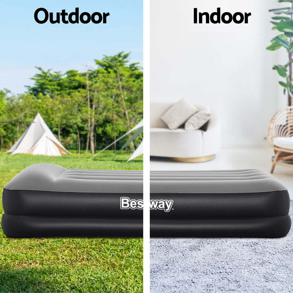 Bestway Air Mattress Bed Single Size Inflatable Camping Beds with Built ...