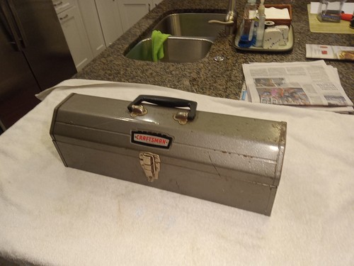Craftsman Crown Logo Tombston Toolbox 19”x6"x6" #65161. With Tray. Very ...