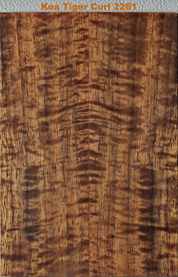 Stabilized Shimmering Koa Tiger Curl knife scales #2261, 5 13/16" x 2 ...