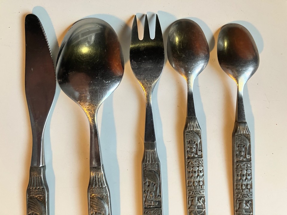 Norwegian Hardanger Bestikk Konge Pewter Viking 5 Piece Place Setting Norway | eBay