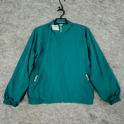 Koret Sport Track Jacket Womens Small Green Full Zip Pockets Lined ...