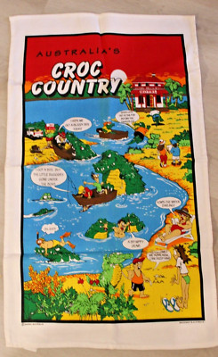Australia's Croc Country Cotton Vintage Tea Towel Souvenir | eBay