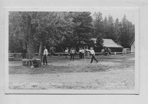Vintage Sunlight Ranch Cody Wyoming Postcard RPPC Horseshoes Pitching ...