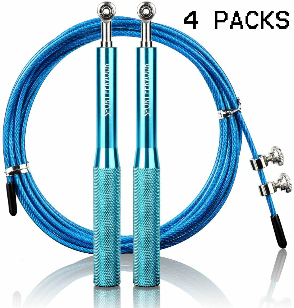 4 PK Speed Ball Bearing Jump Rope w/Anti-Slip Handles for fitness ...