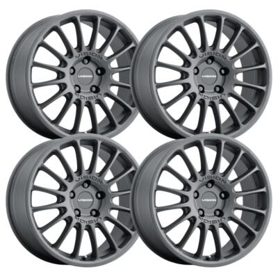 (Set-4) Vision 477 Monaco 17x7 5x100 38mm Satin Black Wheels Rims 17 ...