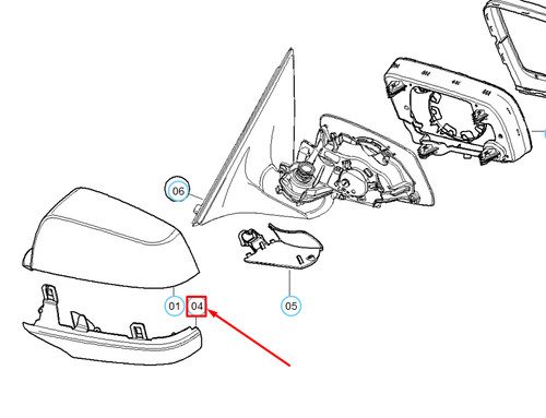 NEW BMW 5 F10 FRONT LEFT LOWER DOOR MIRROR COVER 51167266035 7266035 ...