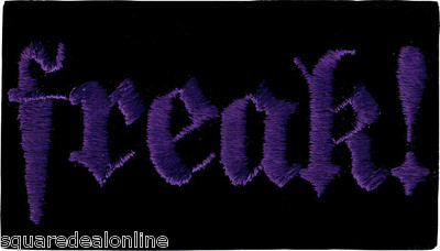 Patch - Freak! Purple Biker Badge Funny Punk Goth Embroidered Iron On ...
