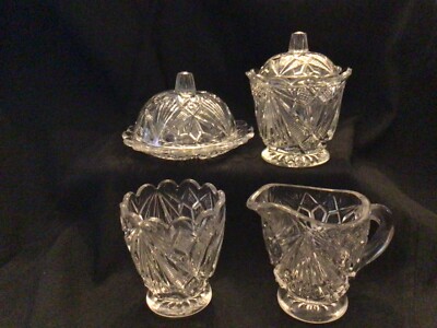 EAPG COOPERATIVE FLINT GLASS "REX" or "FANCY CUT" CHILD'S TABLE SET | eBay