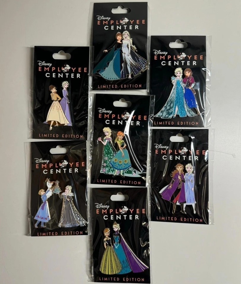 DEC Disney Frozen Fashion 7 Pin Set Anna Elsa 10th Anniversary ...