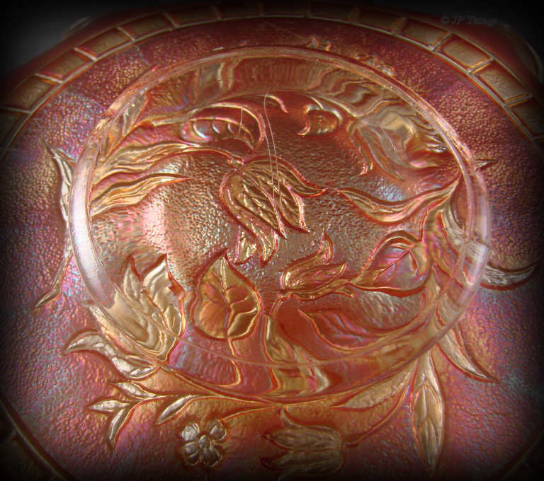 Dugan Glass Company Marigold Carnival Glass Windflower 10 Ruffled Bowl ...