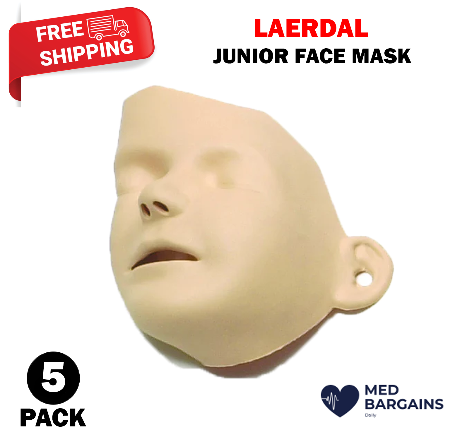 Laerdal Junior Manikin Faces 183010 Realistic Face Mask - 5 Pack | eBay