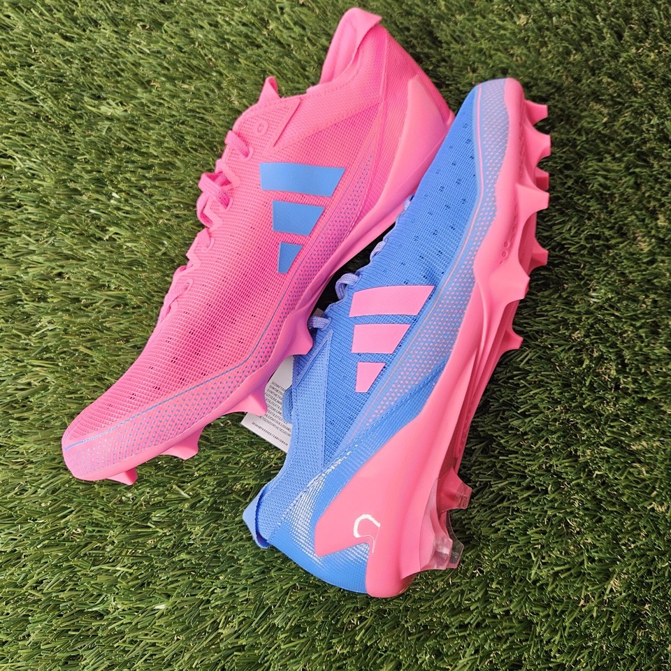 Adidas Adizero Snack Attack Size 11.5 Football Cleats Pink Blue Cotton ...