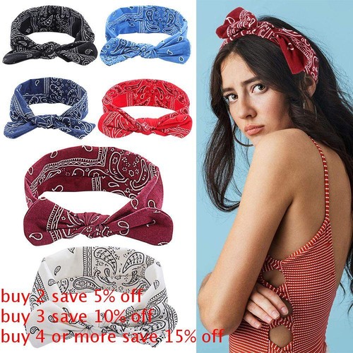Knot Headwrap Retro Headband Women's Knot Headbands Rabbit Ears Hairband | eBay