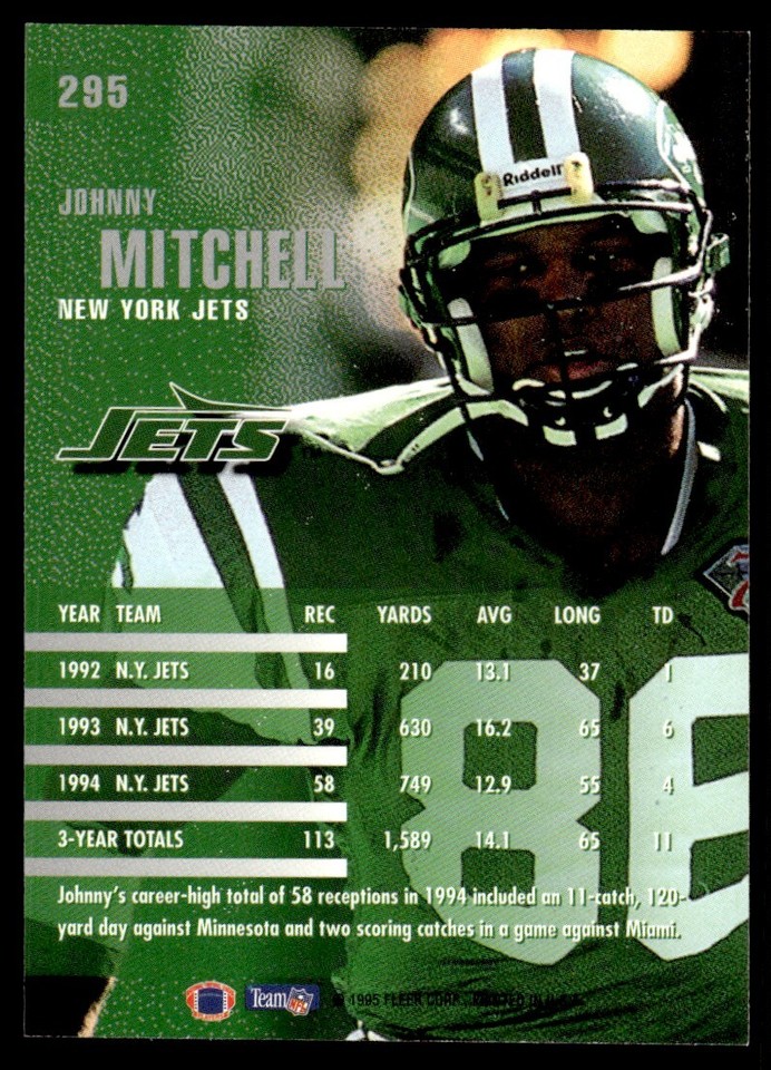 1995 Fleer #295 Johnny Mitchell - New York Jets | eBay
