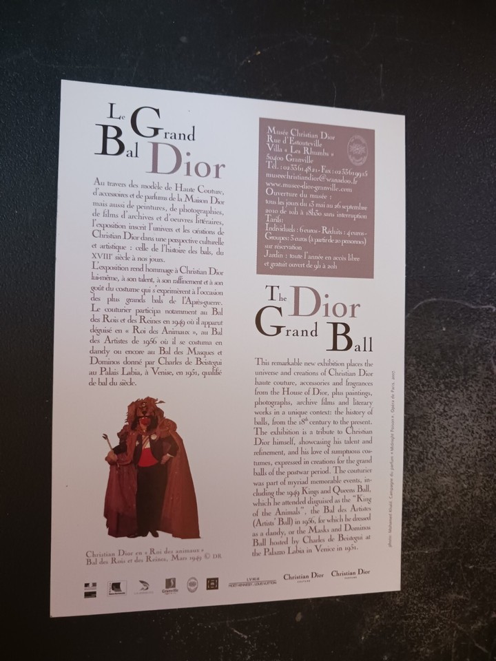 postcard Musee DIOR Grand Bal 2010 invitation Granville France unposted ...