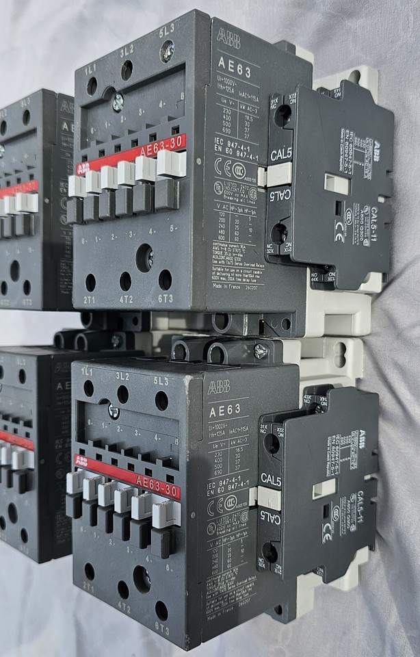 ABB AE63-30 Contactor w/ CAL5 & CDL5 Aux Blocks Used | eBay