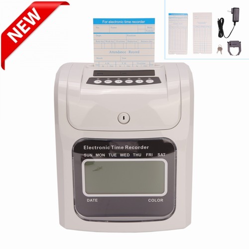 Employee Attendance Punch Time Clock Payroll Recorder LCD Display with ...