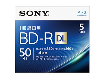 Sony Blu-ray Discs BD-R DL 50GB 4X Speed 3D Blank Media Printable Discs ...