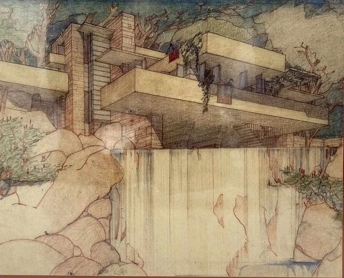 Frank Lloyd Wright Falling Water Drawings
