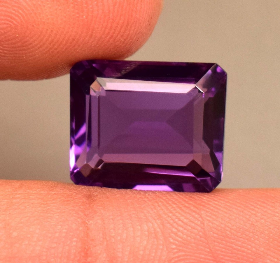 Natural Purple Color Amethyst Gemstone Square Cut 8.70 Ct Certified ...