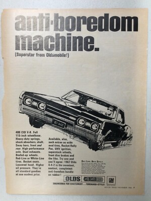 442Adv23 Vintage Advertisement 1967 Oldsmobile 442 Nov 1966 #2 | eBay