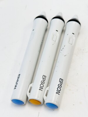 LOT OF 3x Epson Easy Interactive Pen ELPPN04 - (1) ORANGE (2)BLUE | eBay