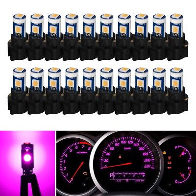20X T5 PINK 3030 LED INSTRUMENT GAUGE CLUSTER DASH LIGHT BULBS W ...