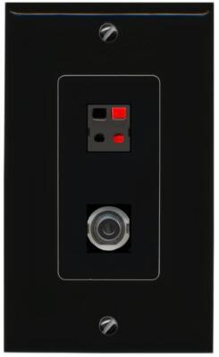 2 Port Black Decorative Jack Passthrough Keystone 3-5MM SPEAKER Wall ...