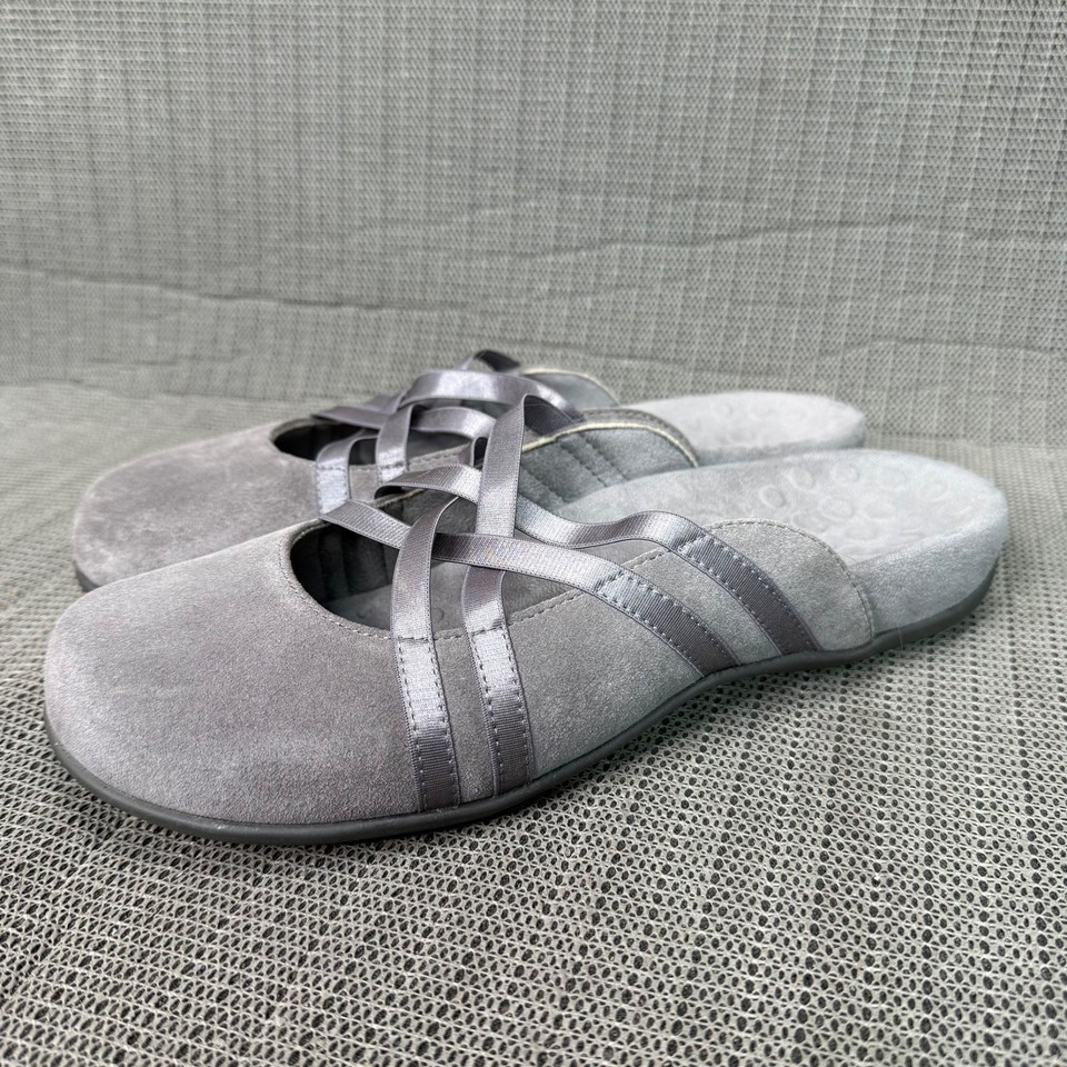 Vionic Claire Womens Size 9 Gray Suede Slip-On Mule Sandals With ...
