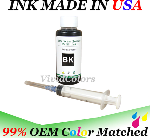 100ml Black bulk refill ink kit w syringe for ALL HP Universal inkjet ...