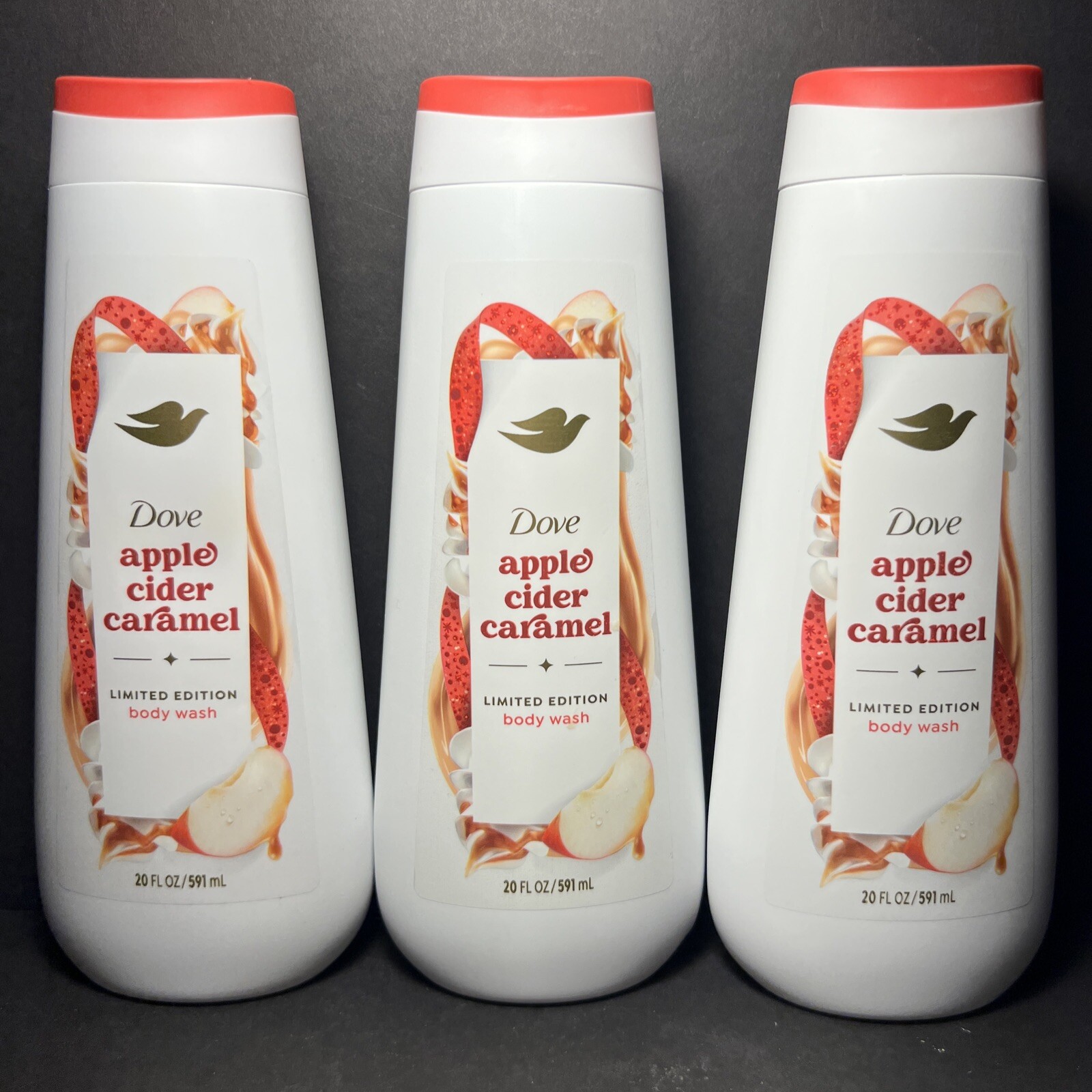 3 NEW Dove Holiday Treats Body Wash Apple Cider Caramel *LIMITED ...