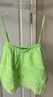 Guess Green V Neck Tiered Tank XS 1250 | eBay