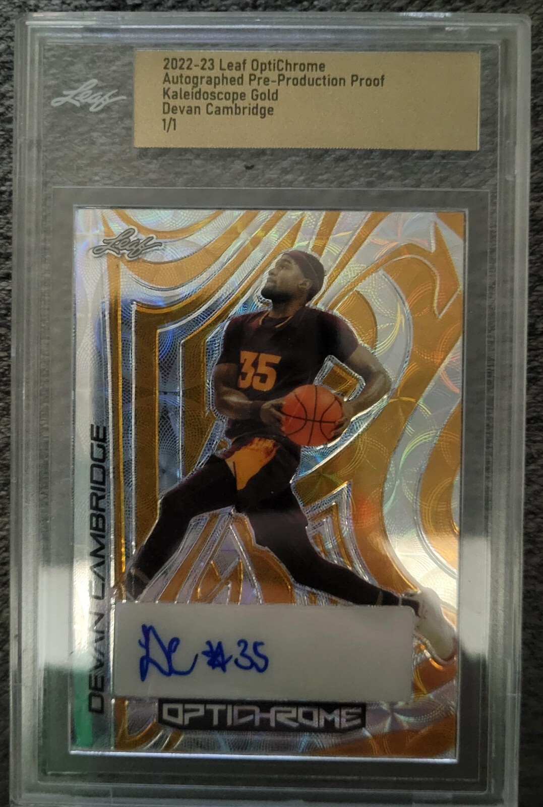 Devan Cambridge 2022 Leaf Optichrome #BA-DC1 Kaleidoscope Blue Price ...